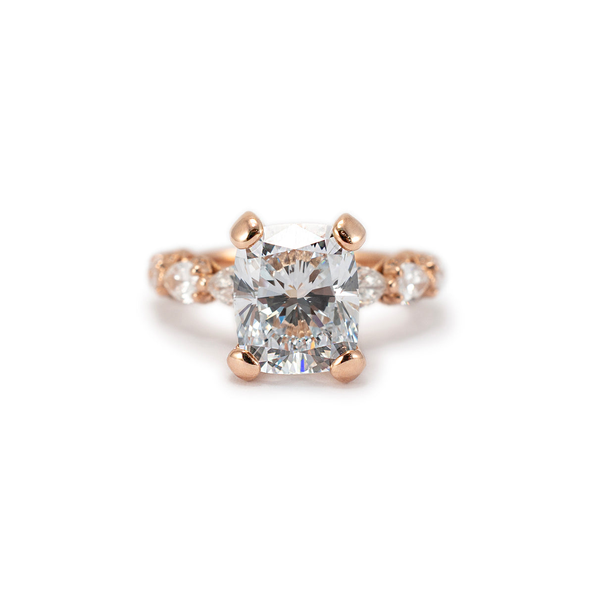 Tacori 18K Rose Gold Lab Grown Cushion Cut Halo Accented Diamond Engag ...